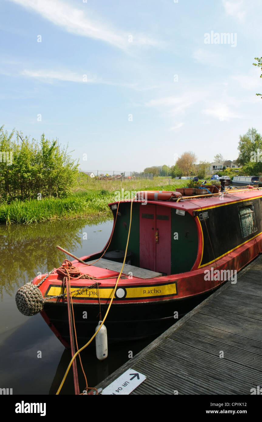 Moored red barge hi-res stock photography and images - Alamy