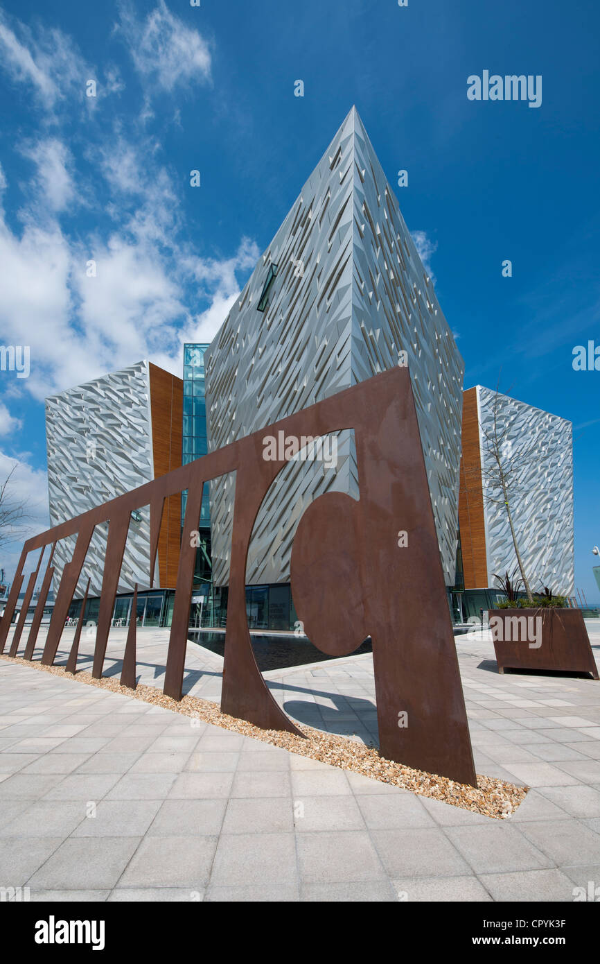 Titanic signature building Queens Island Belfast Northern Ireland Stock ...