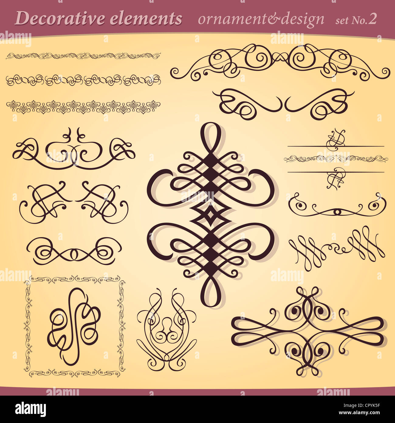Set of decorative ornament ant design elements for layout and ...