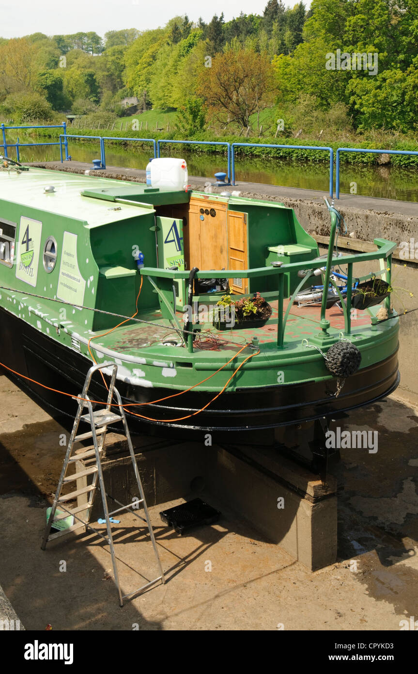 Barge in Dry Dock on the Union Canal, Ratho, Scotland Stock Photo - Alamy