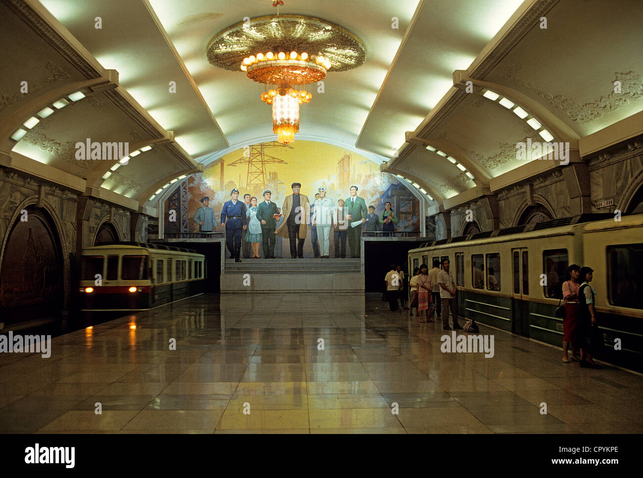 North Korea, Pyongyang, subway Stock Photo - Alamy