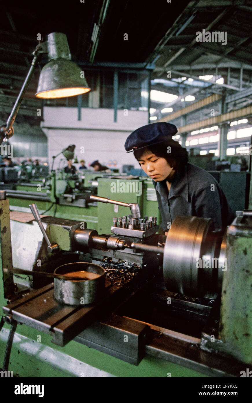 North Korea, Kangwon Province, Daian, machine tool factory Stock Photo ...