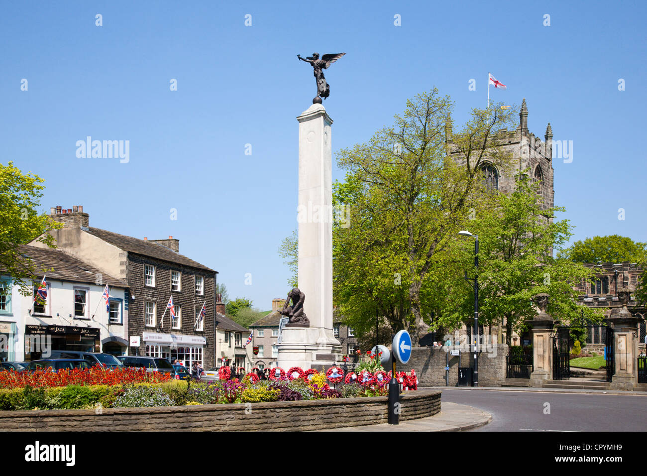 High Street and War Memorial Skipton North Yorkshire England Stock ...
