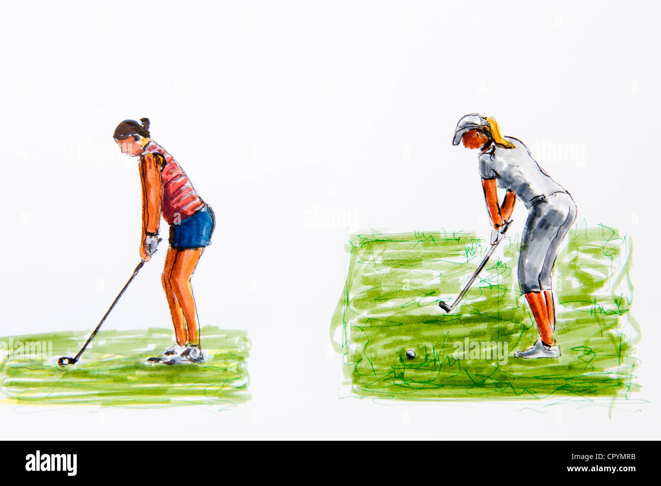 Female golfer tee Cut Out Stock Images & Pictures - Alamy