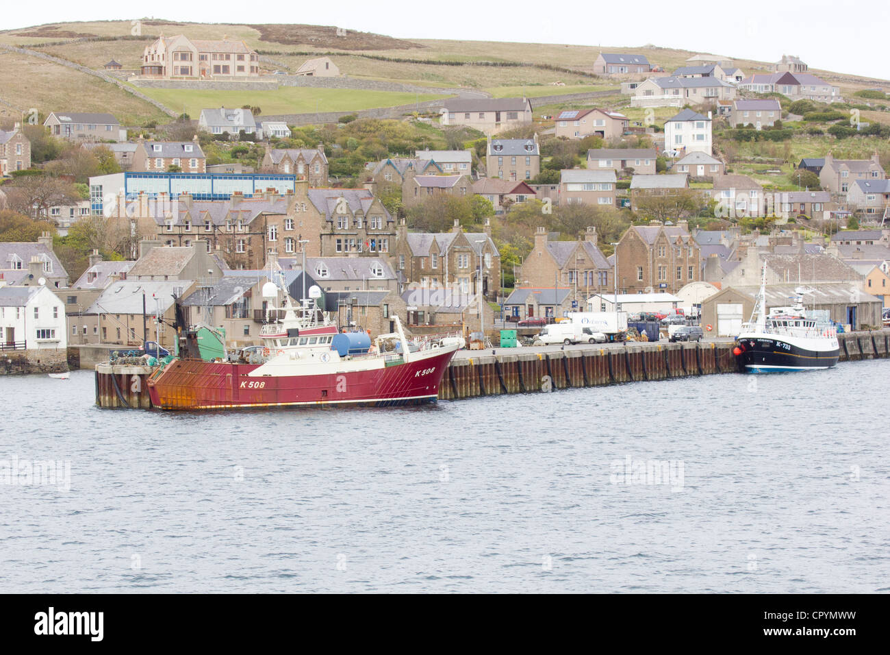 Stromness Harbour, Orkney Island and fishing boat Stock Photo - Alamy