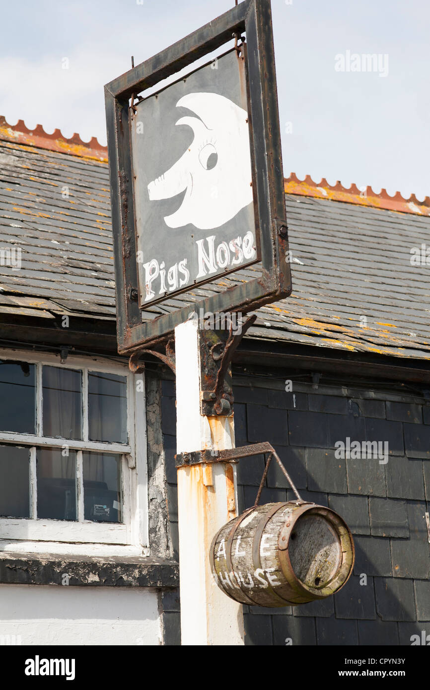 'The Pigs Nose' pub sign, East Prawle, Devon Stock Photo - Alamy