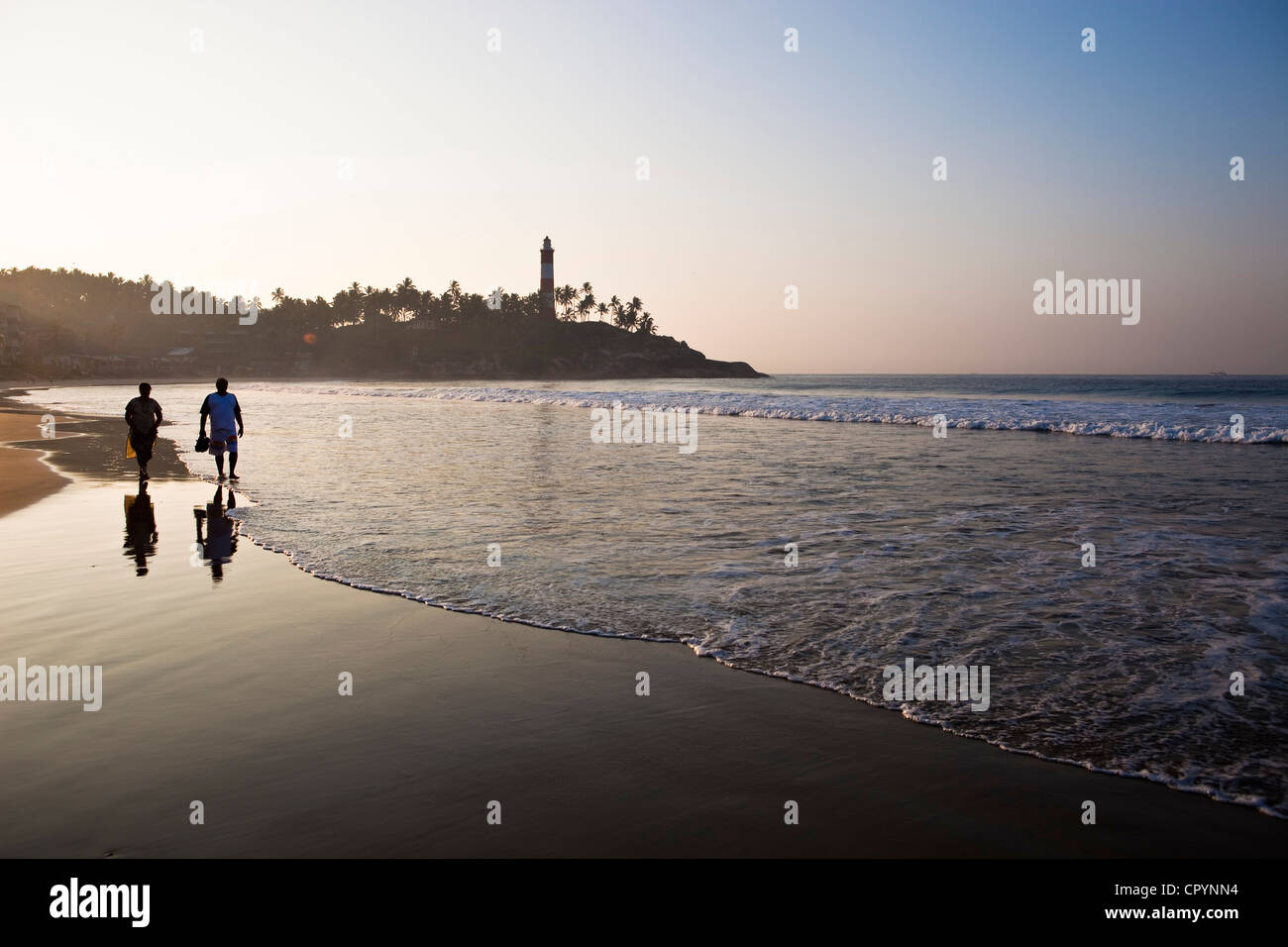 India, Kerala State, seaside resort of Kovalam, the beach Stock Photo ...