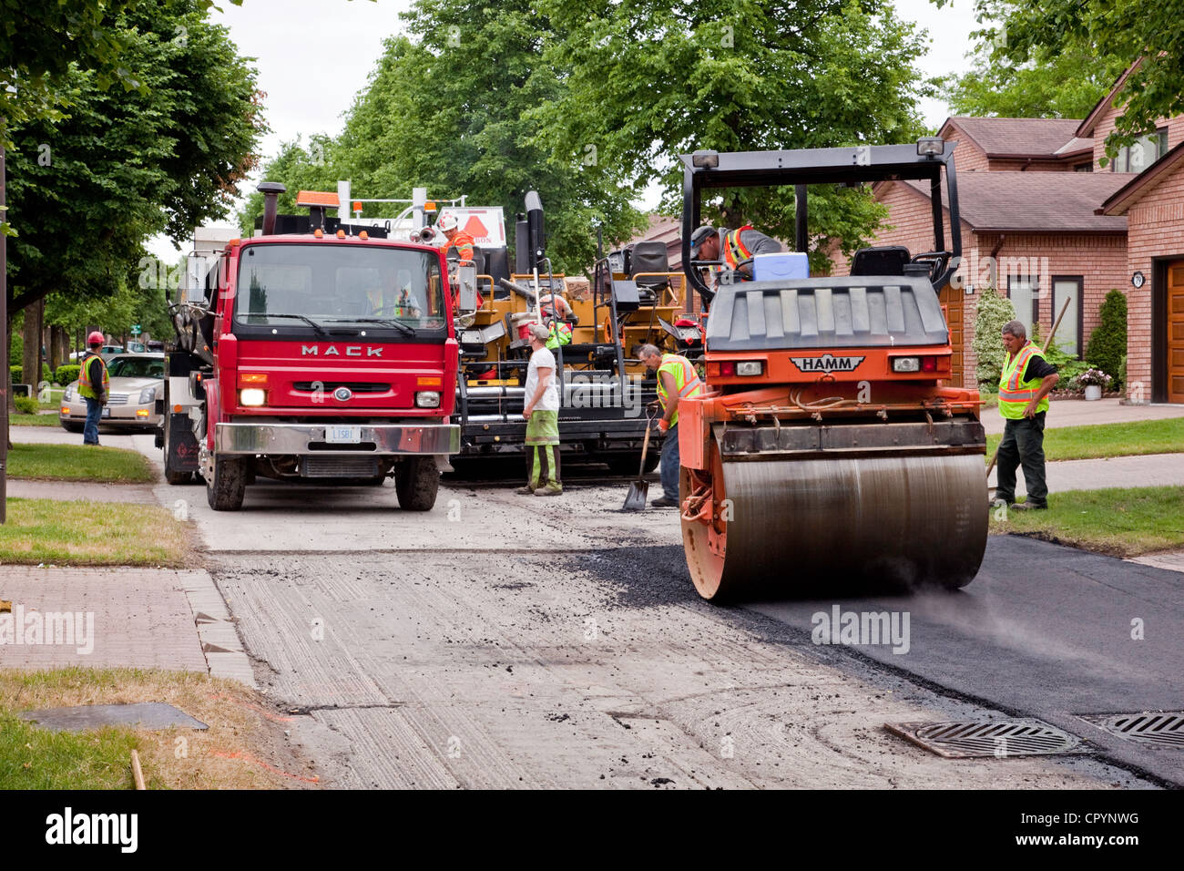 Road or Street re-paving or resurfacing in a subdivision or residential ...