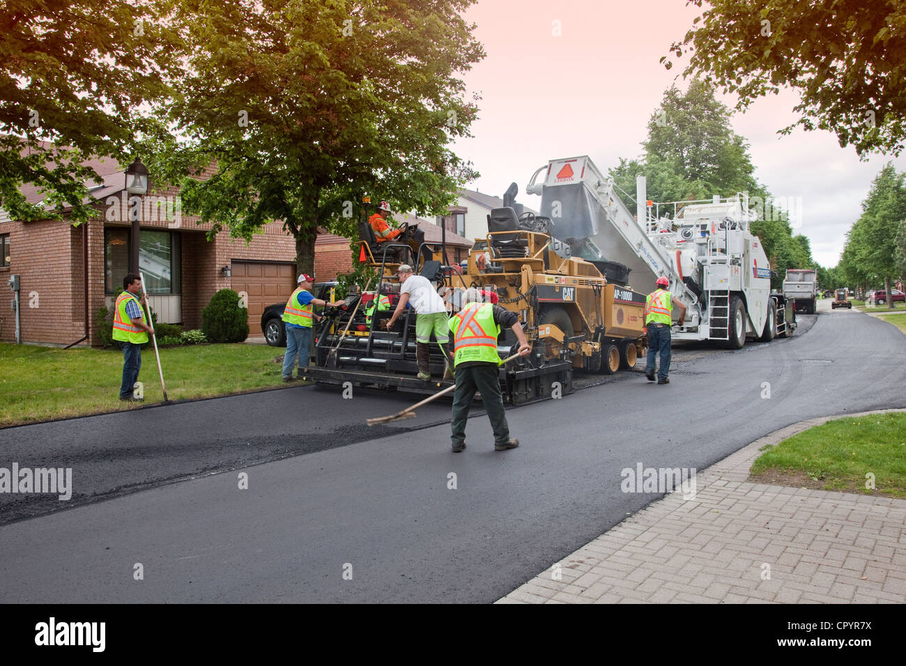 Road or Street re-paving or resurfacing in a subdivision or residential ...