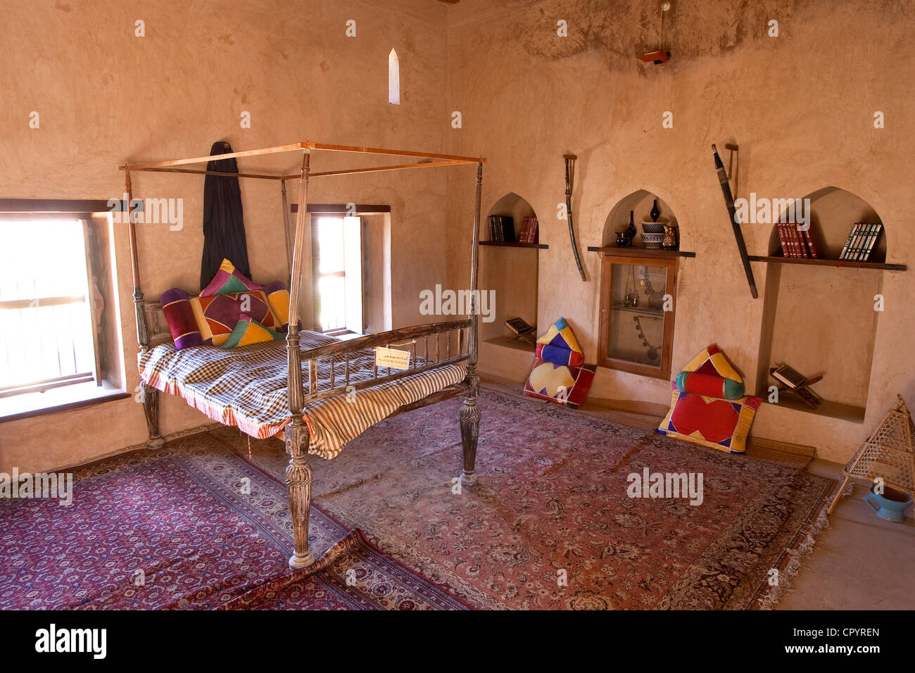 Oman, Nakhal, bedroom at fort Nakhal Stock Photo - Alamy