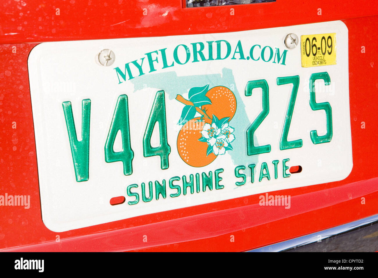 registration number, Florida, USA Stock Photo - Alamy