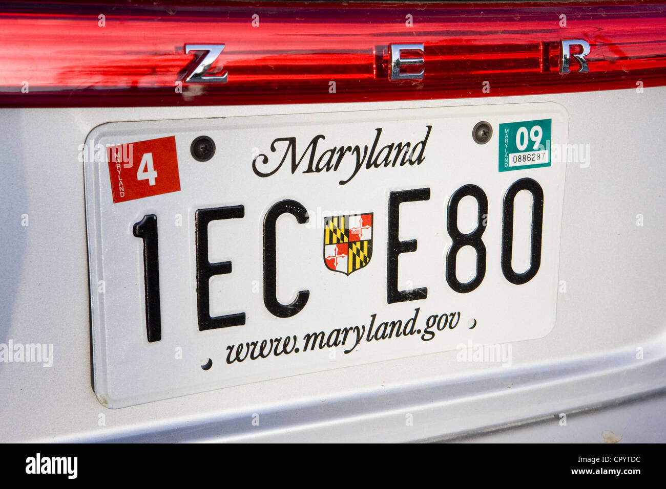 registration number, Maryland, USA Stock Photo - Alamy