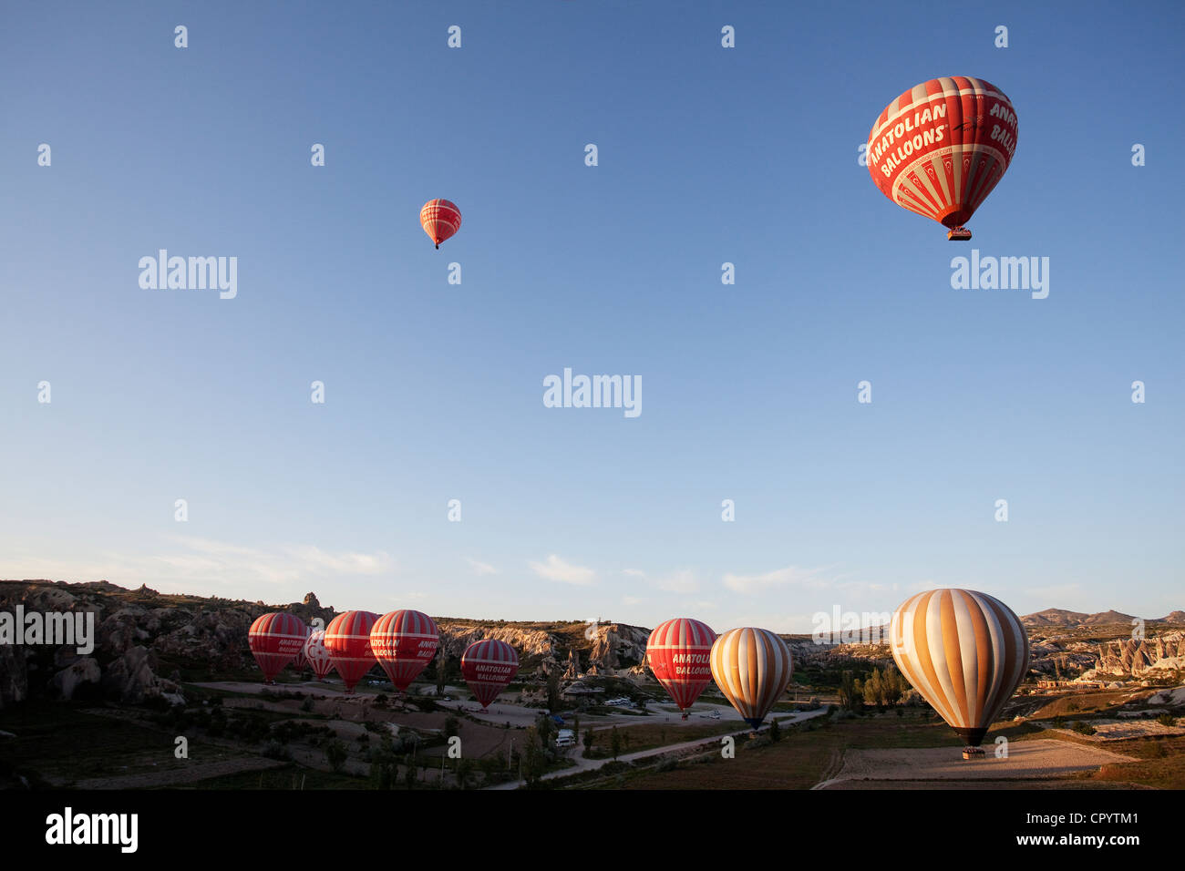 Hot air balloons, balloon ride, Goreme, UNESCO World Heritage Site ...
