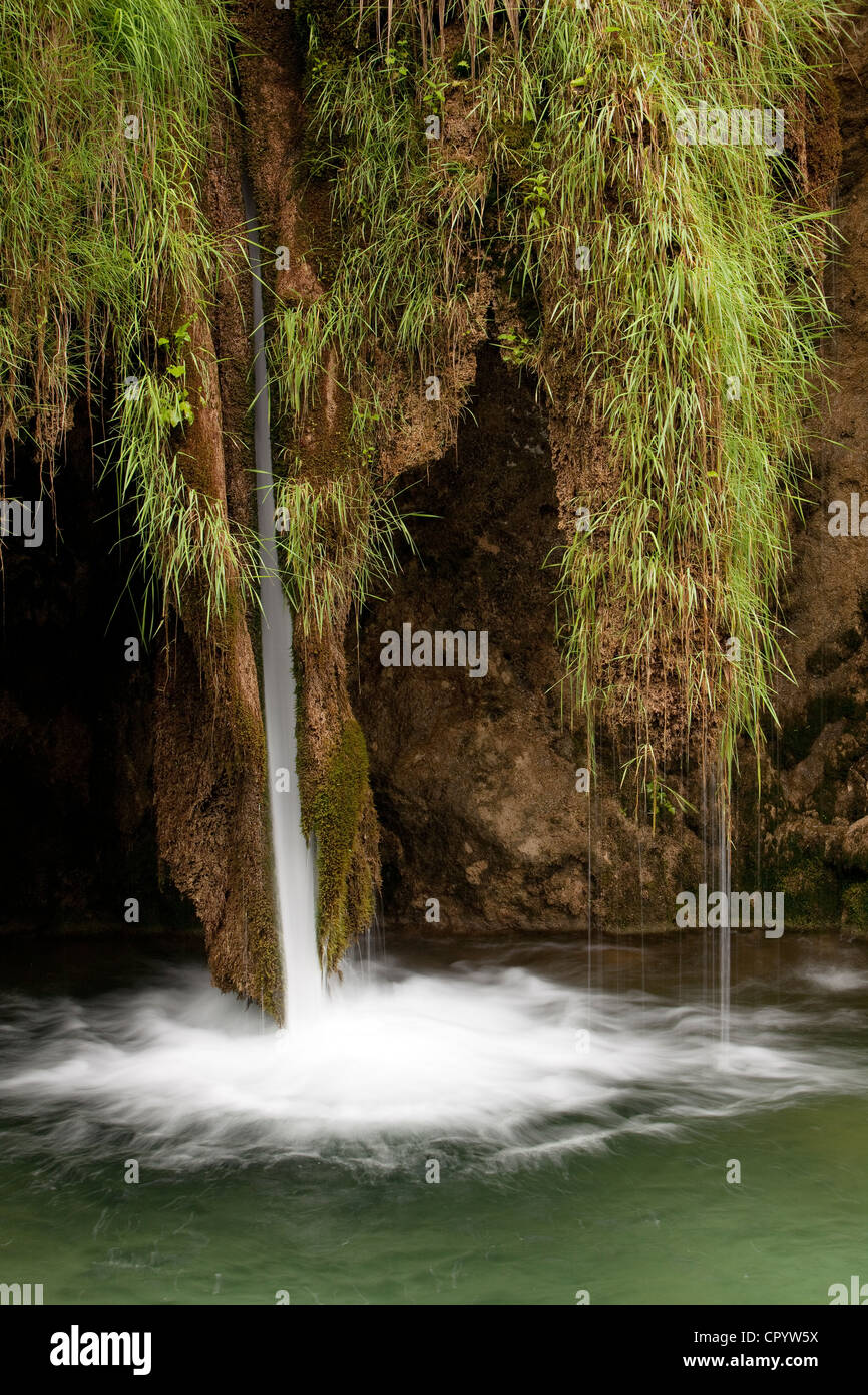 Mossy waterfall, Plitvice Lakes National Park, UNESCO World Heritage ...