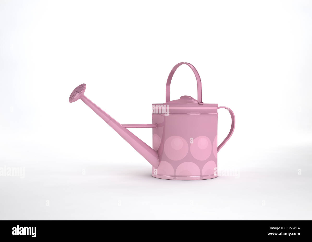 Pink watering can, illustration, 3D visualisation Stock Photo - Alamy