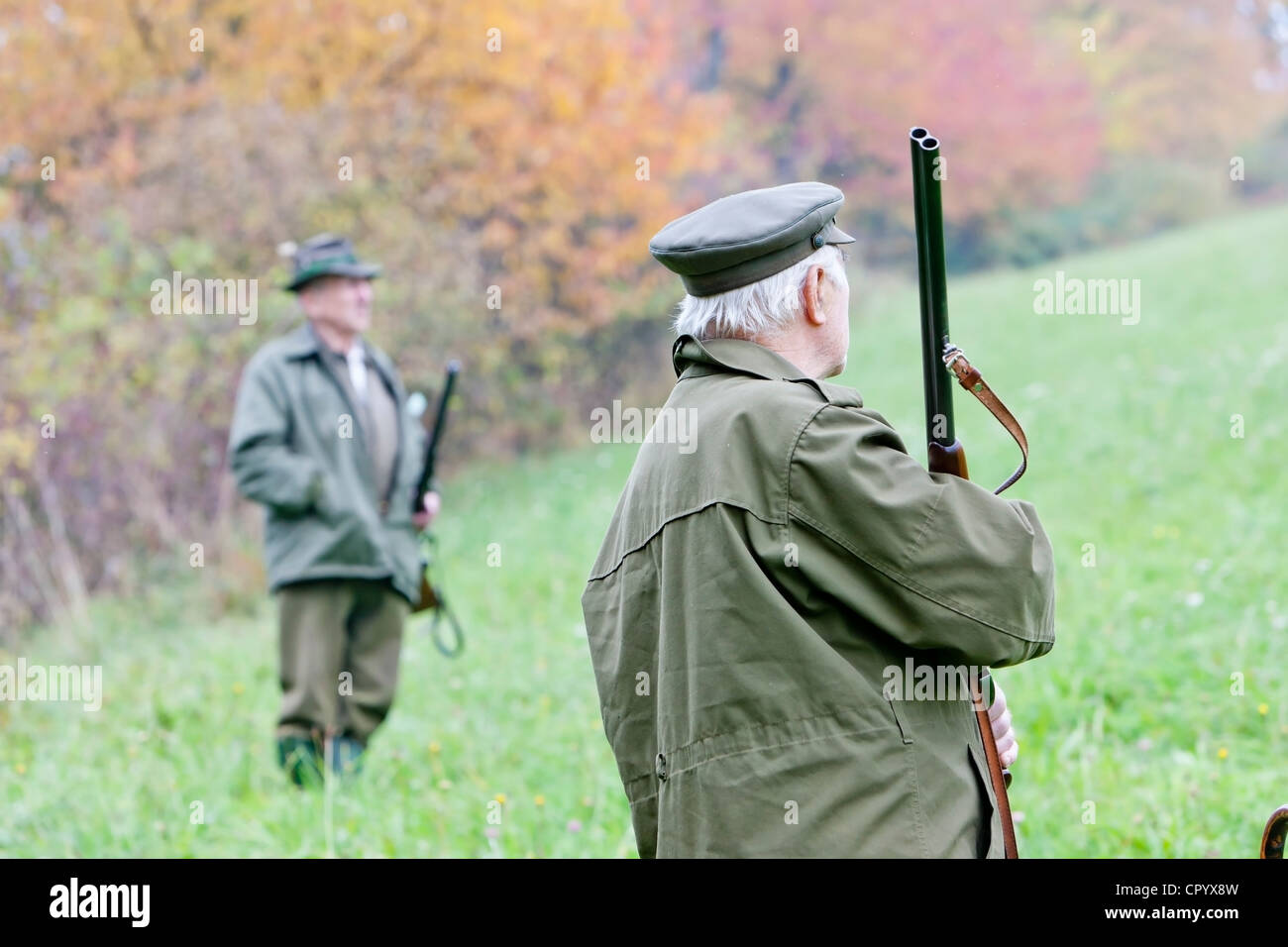 hunters at hunt Stock Photo - Alamy