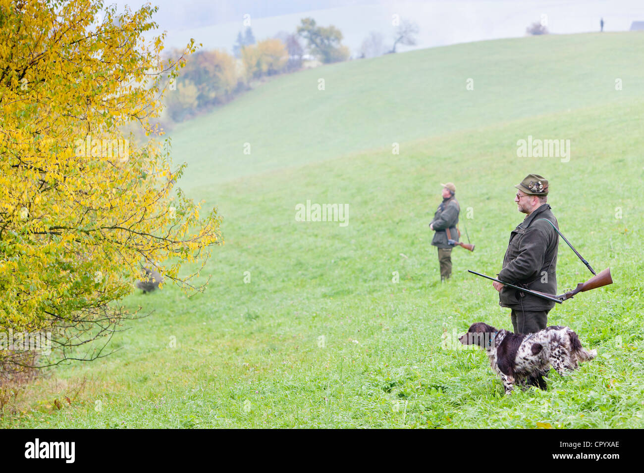 hunters at hunt Stock Photo - Alamy