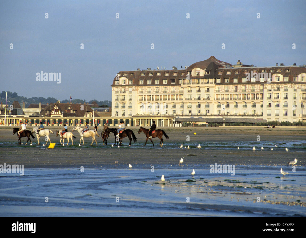 France, Calvados, Deauville, Deauville Beach, Royal Hotel Stock Photo ...
