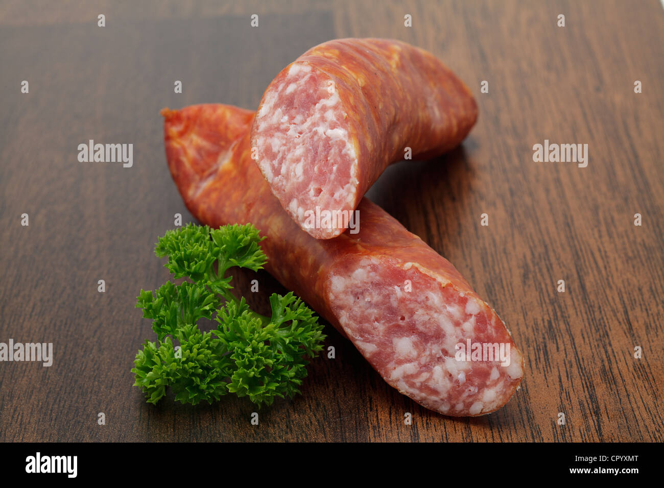 Mettwurst smoked sausage Stock Photo - Alamy
