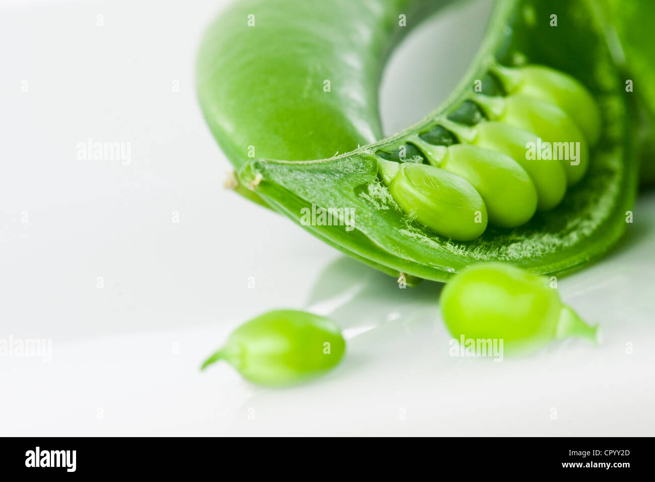 Close up of split sweet pea arranged on white background Stock Photo ...