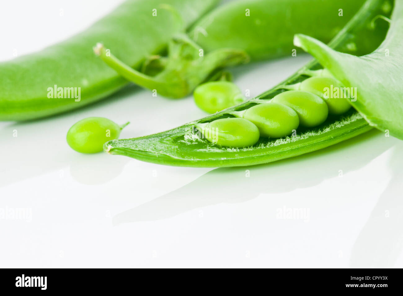 Close up of split sweet pea arranged on white background Stock Photo ...
