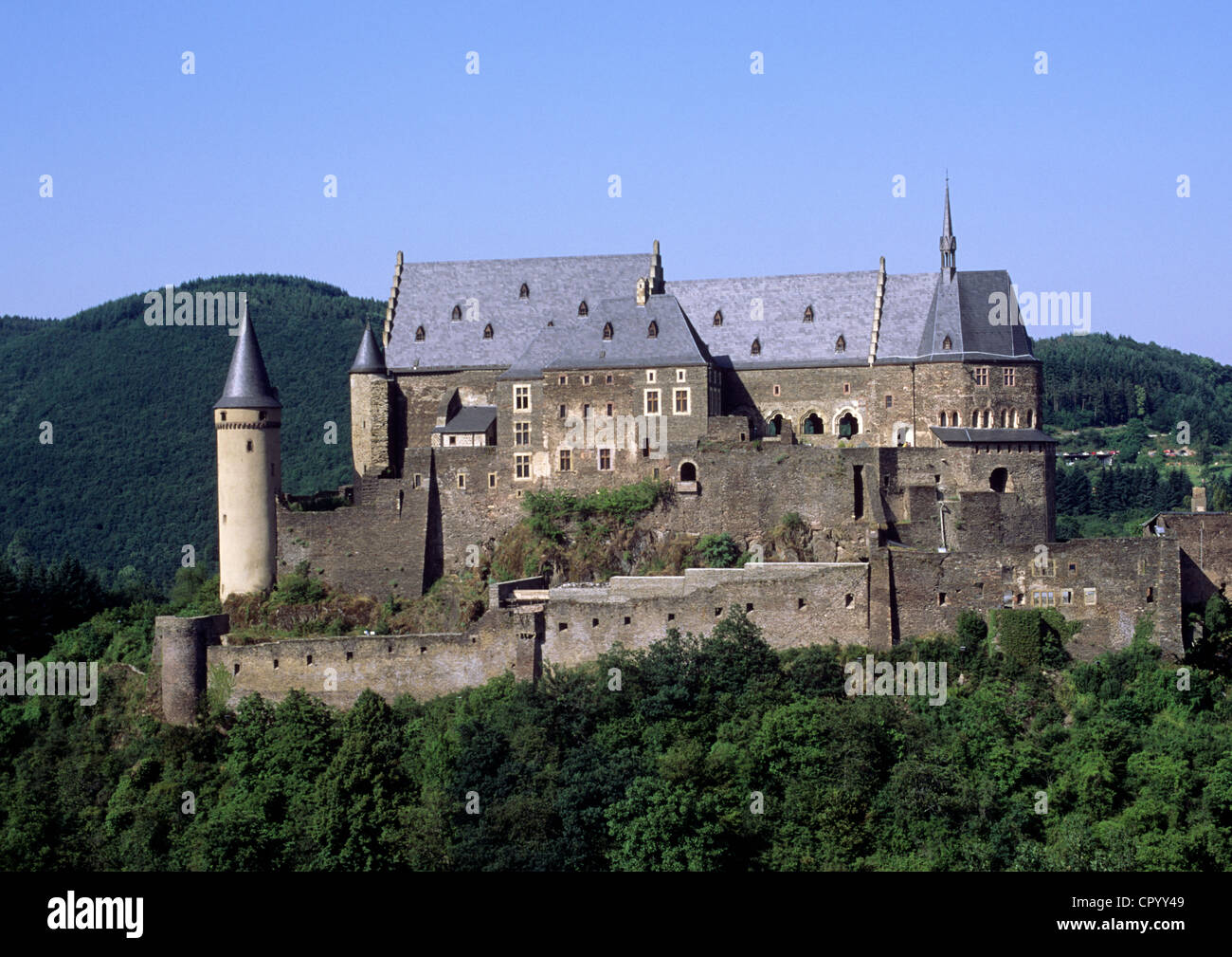Luxembourg, Vianden, medieval castle Stock Photo - Alamy