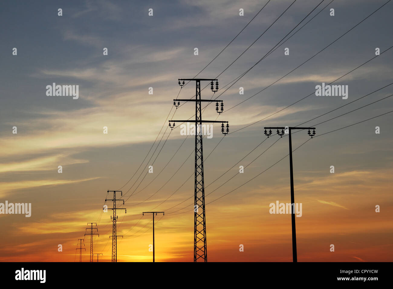 Power poles of europe hi-res stock photography and images - Alamy
