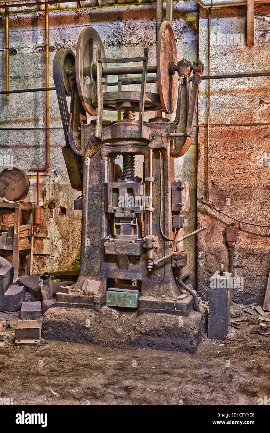 Old machinery in an old abandoned factory in Rijeka, Croatia, Europe ...