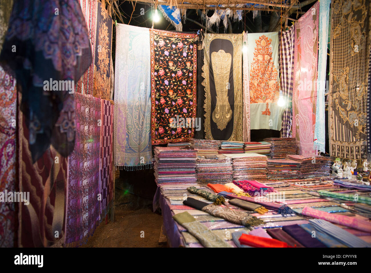 Colourful market stalls at the night market Mackies Stock Photo - Alamy
