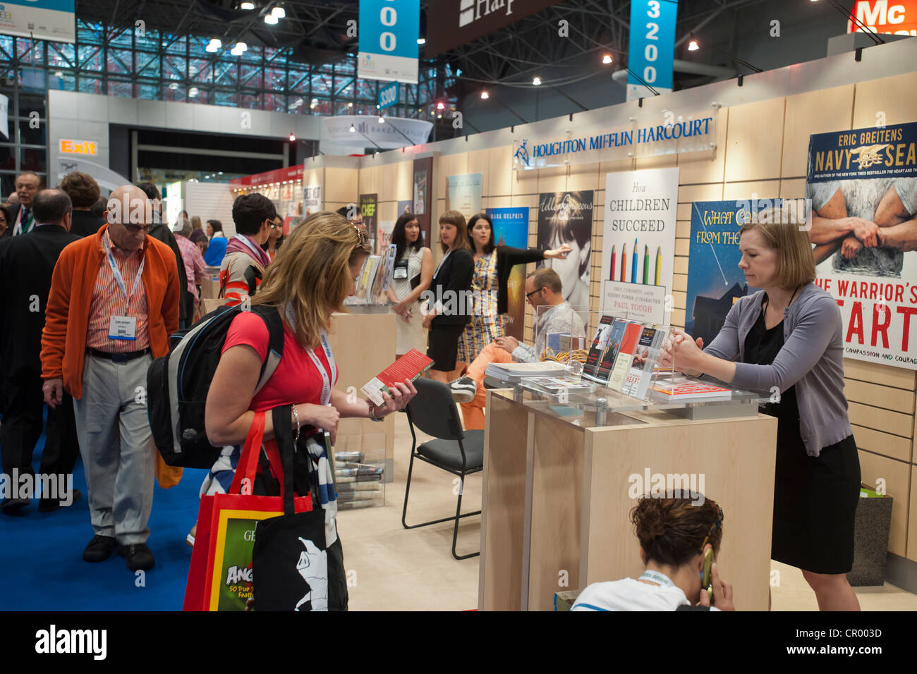 Houghton Mifflin Harcourt booth at the huge Book Expo America Stock Photo - Alamy
