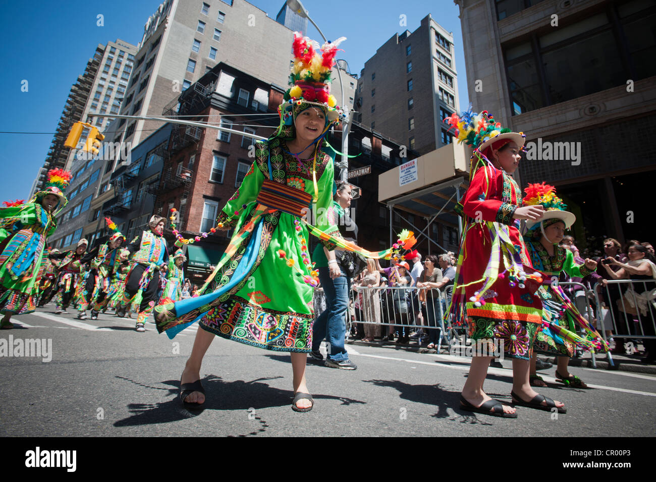 Hispanic dancers perform on Broadway in New York in the Sixth Annual ...