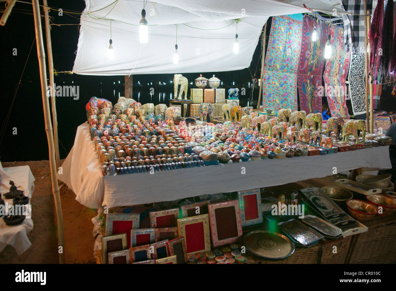 Colourful market stalls at the night market Mackies Stock Photo - Alamy