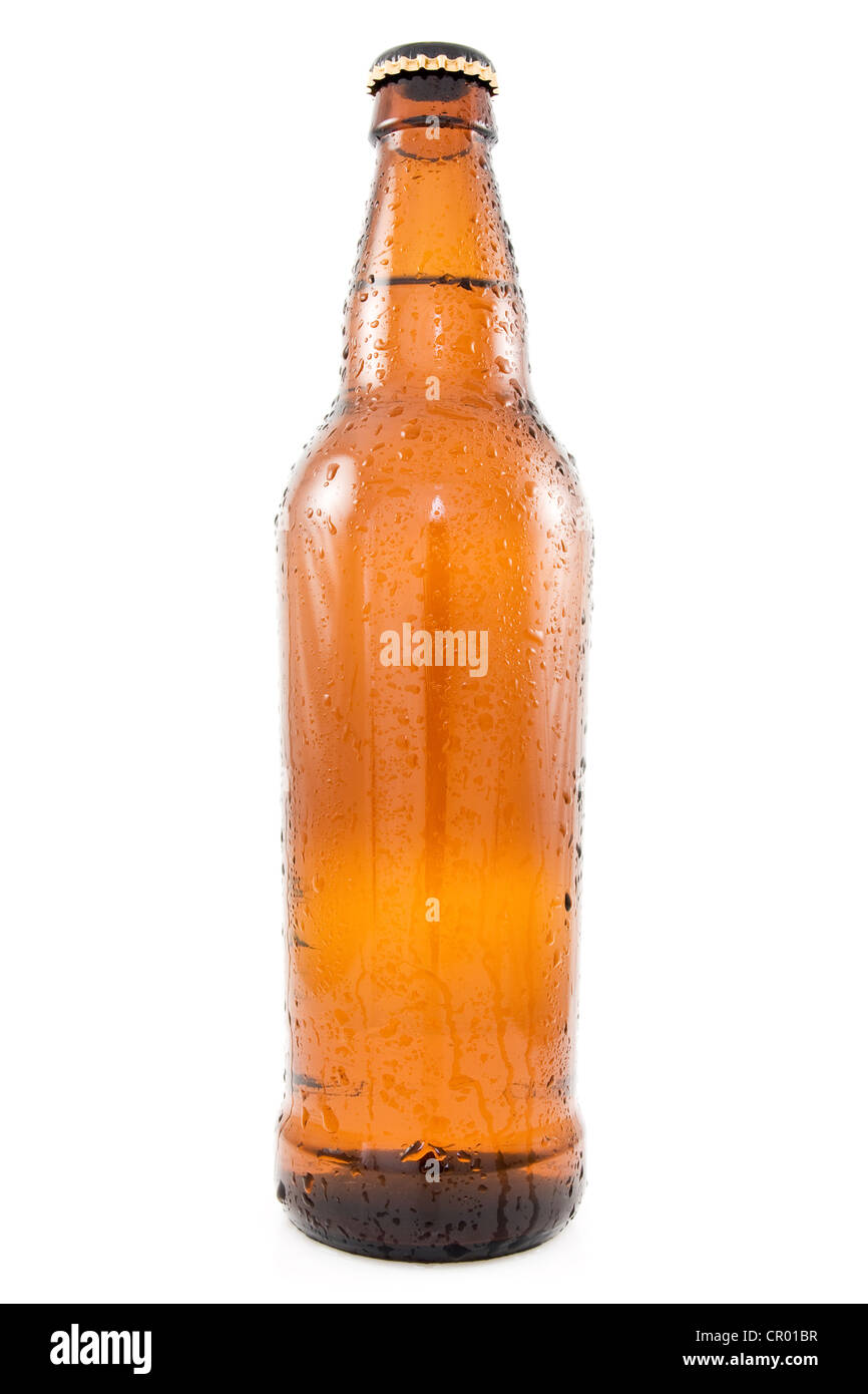 cold beer bottle isolated over a white background Stock Photo - Alamy