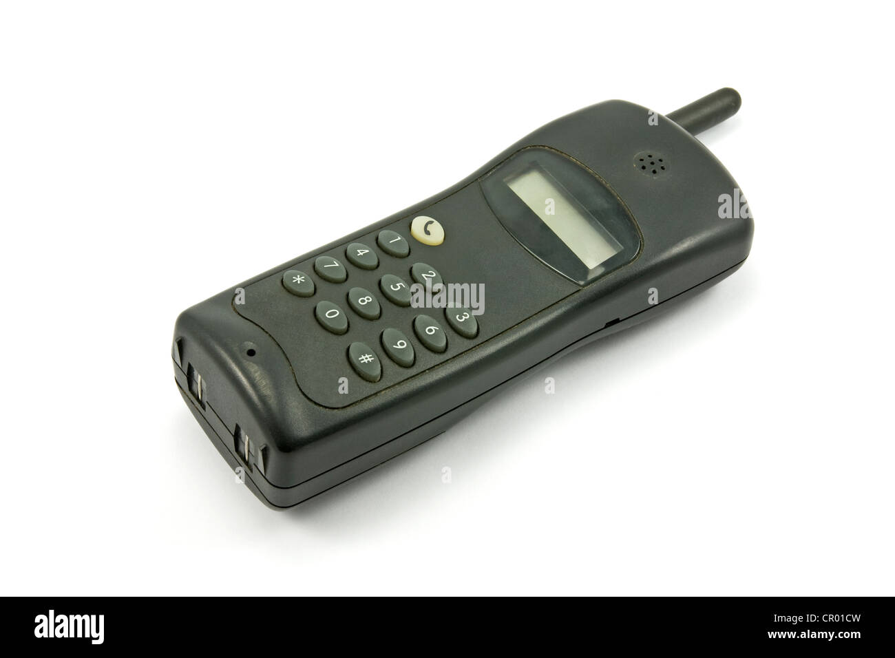 black cordless phone over a white background Stock Photo - Alamy