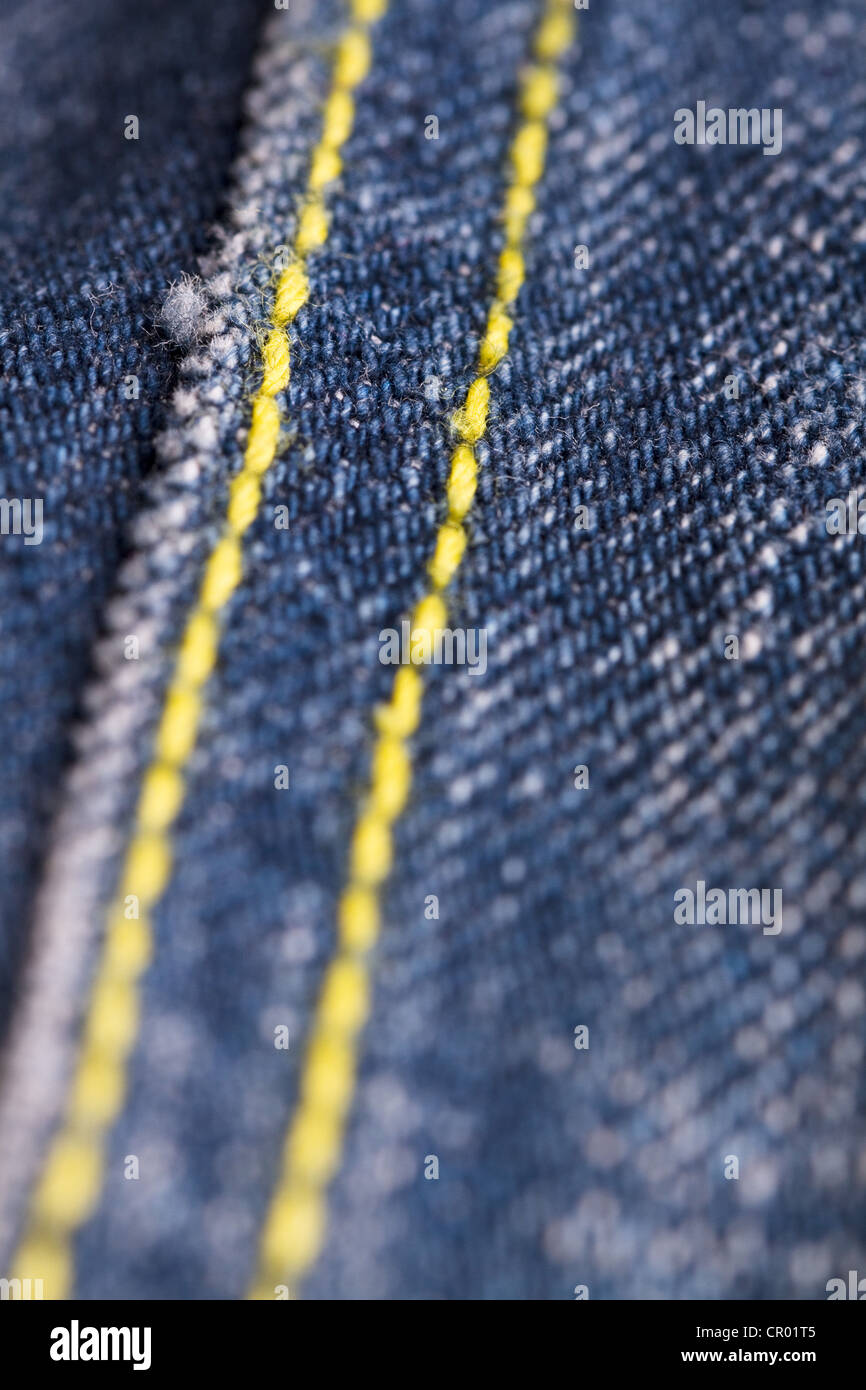 Jeans, close-up of seam Stock Photo - Alamy
