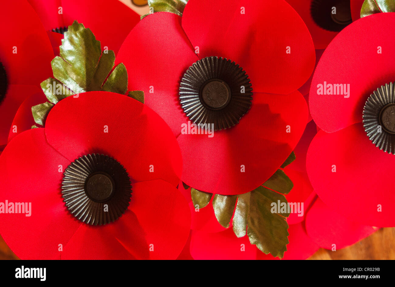 Close up of a poppy wreath on Remembrance Sunday Stock Photo - Alamy