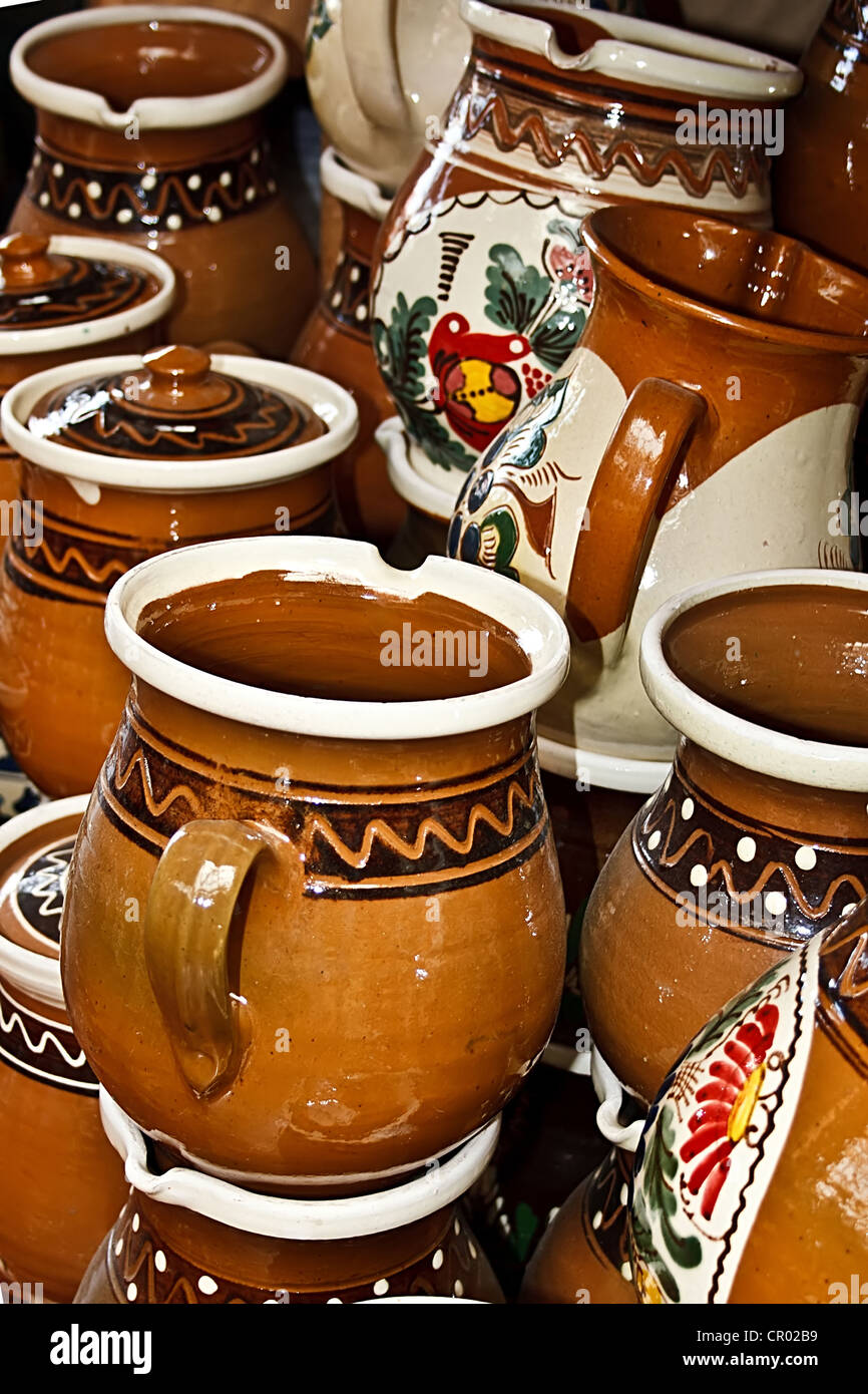 Romanian traditional pottery in the village Corund, Transylvania Stock ...