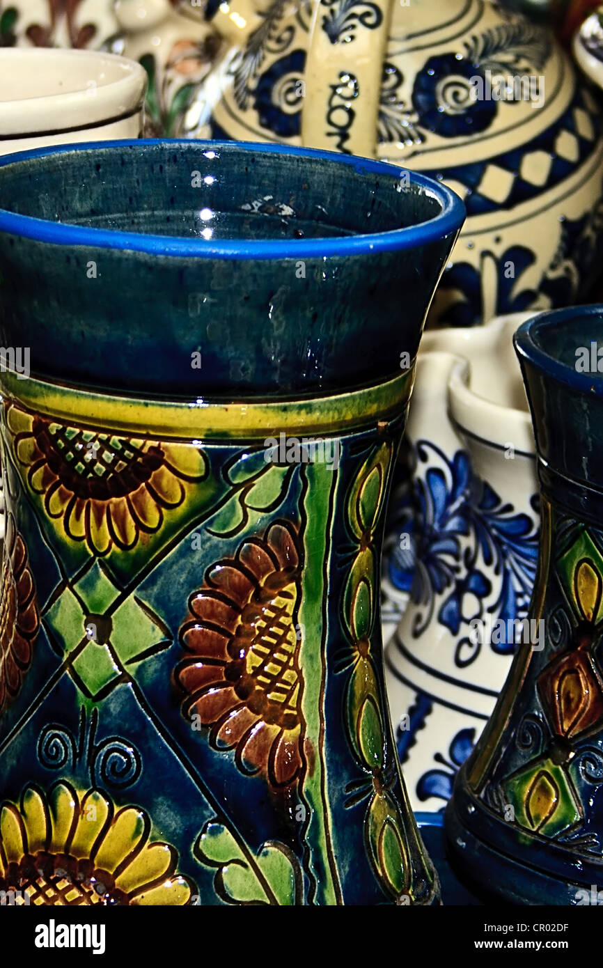 Romanian traditional pottery in the village Corund, Transylvania Stock ...