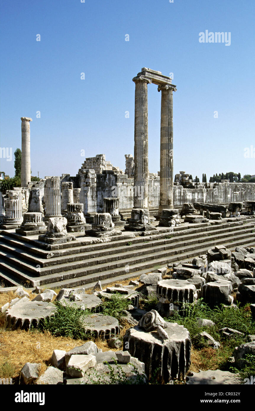 Turkey, Aegean region, Didim, Didyma site, Apollo Temple Stock Photo ...