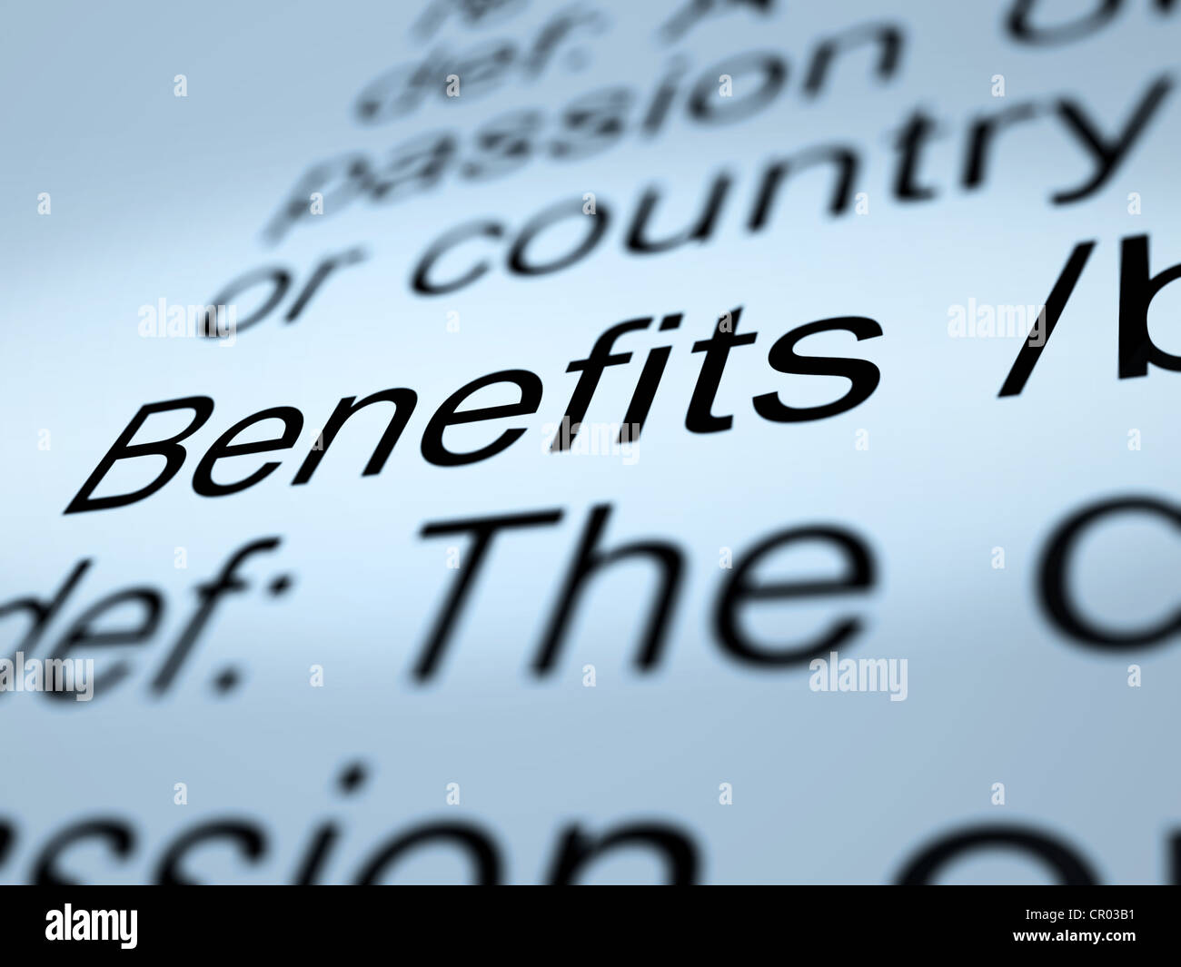 Benefits Definition Closeup Shows Bonus Perks Or Rewards Stock Photo ...
