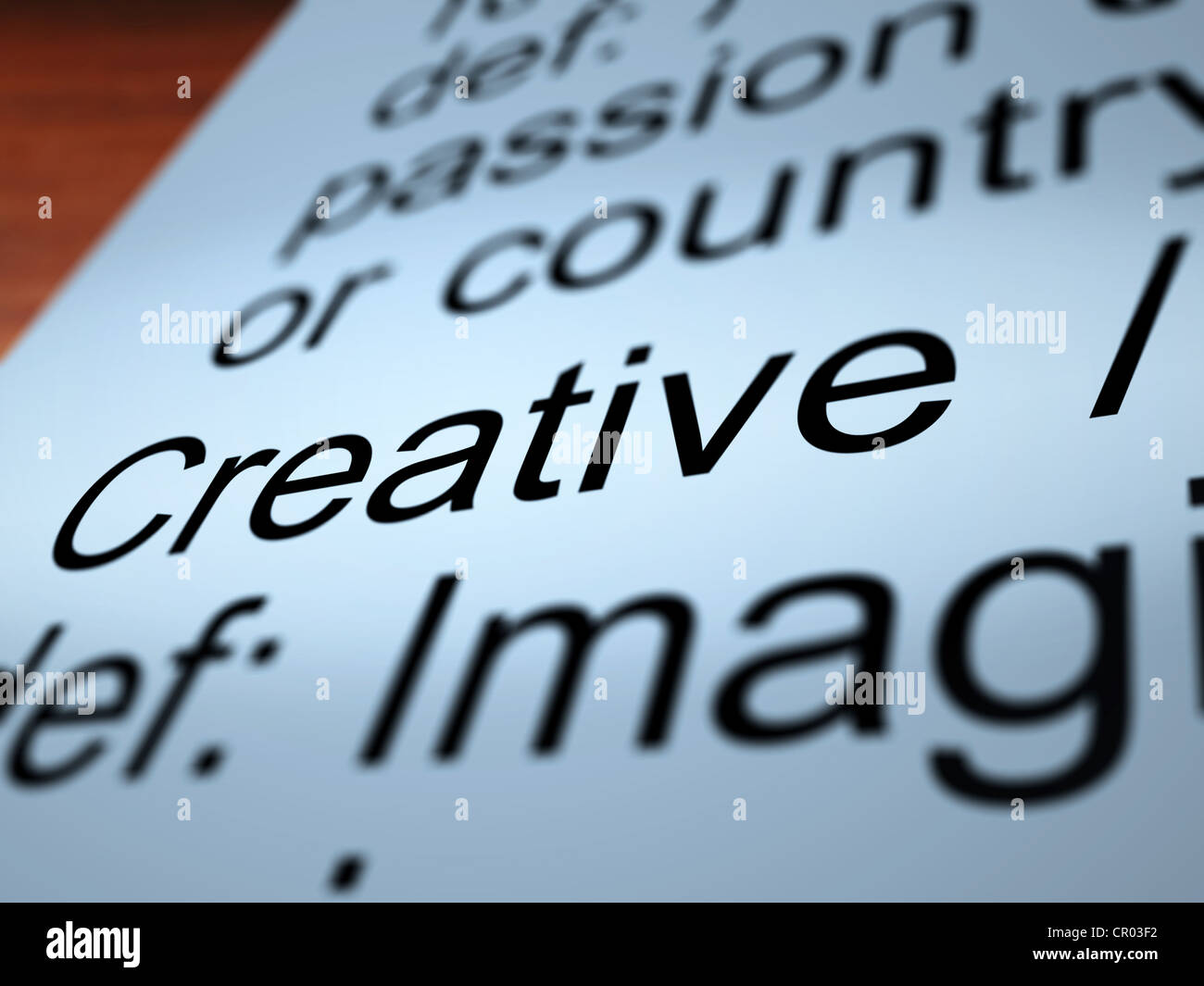 Creative Definition Closeup Shows Original Ideas Or Artistic Designs ...