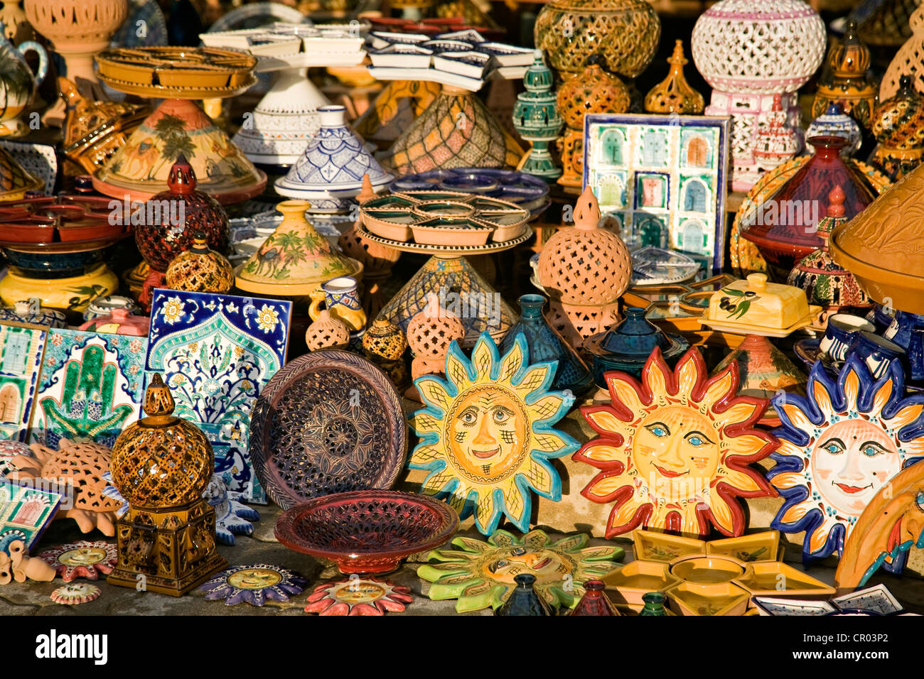 Tunisia, Medenine Governorate, Djerba Island, Midoun market, pottery ...
