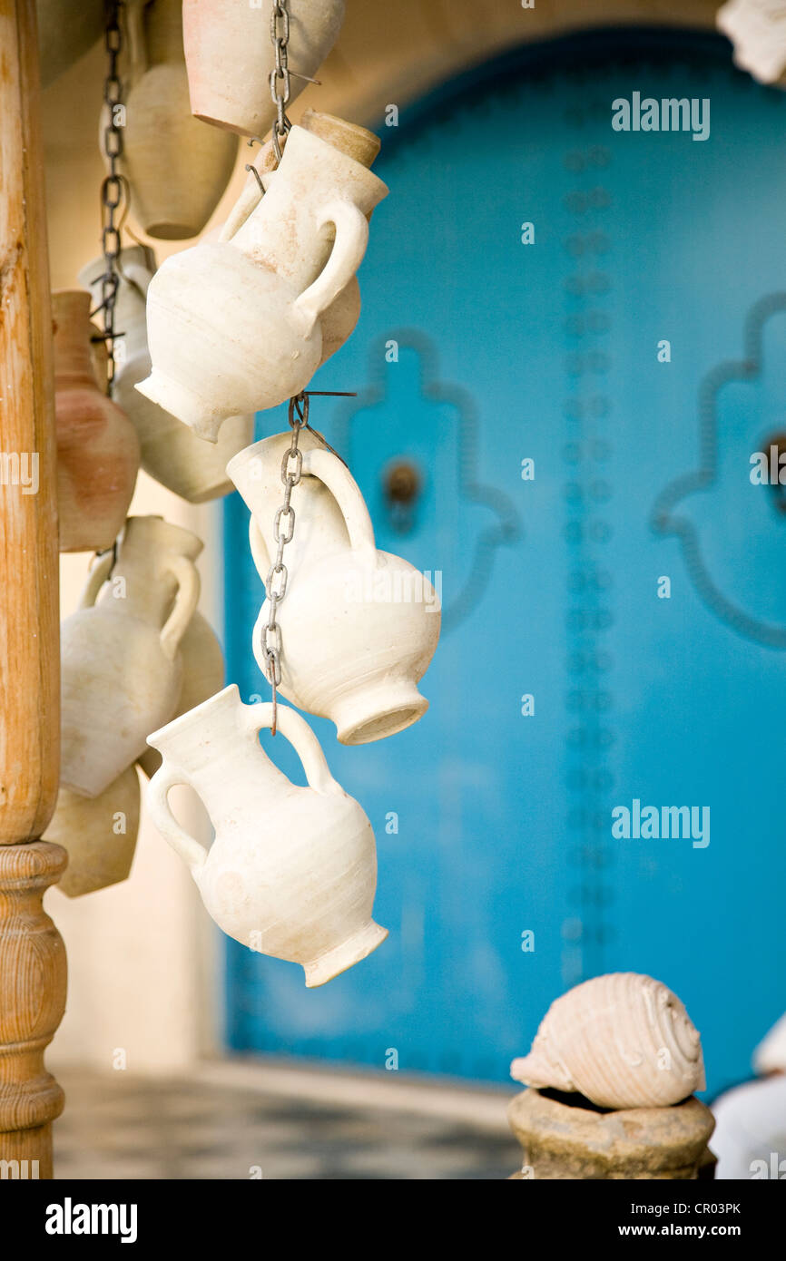 Tunisia, Medenine Governorate, Djerba Island, Midoun market, pottery ...