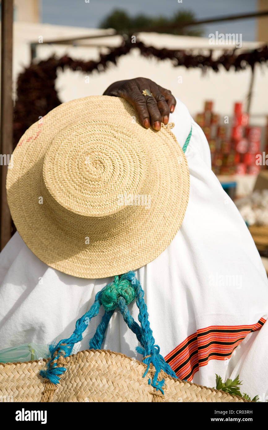 Tunisia, Medenine Governorate, Djerba Island, Midoun market, woman ...