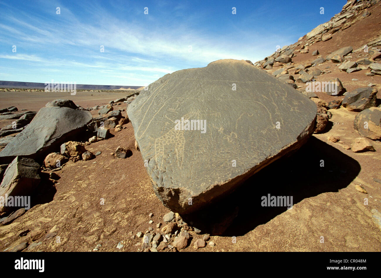 Mauritania, Maqteir Desert, rock paintings of El Beyed Stock Photo - Alamy
