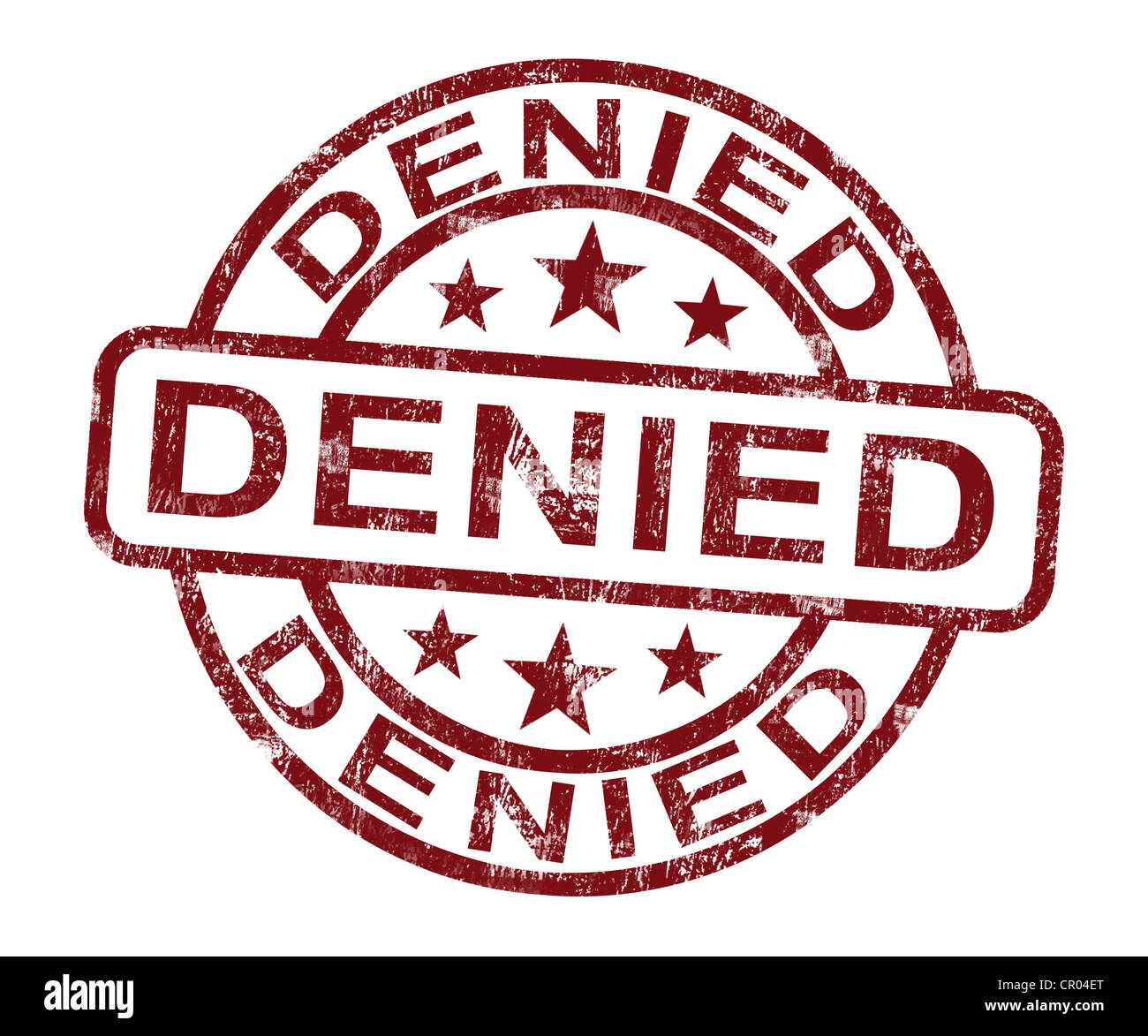 Denied Stamp Showing Rejection Decline Or Refusal Stock Photo - Alamy