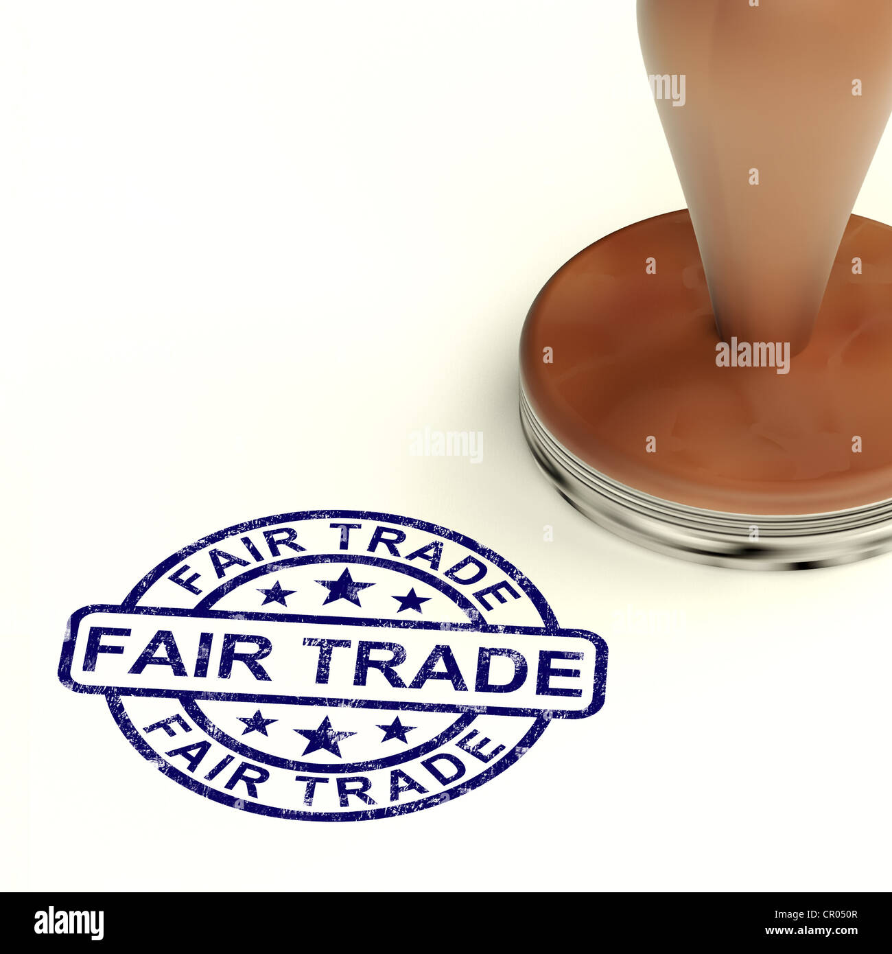 Fair Trade Stamp Shows Ethical Produce Stock Photo - Alamy