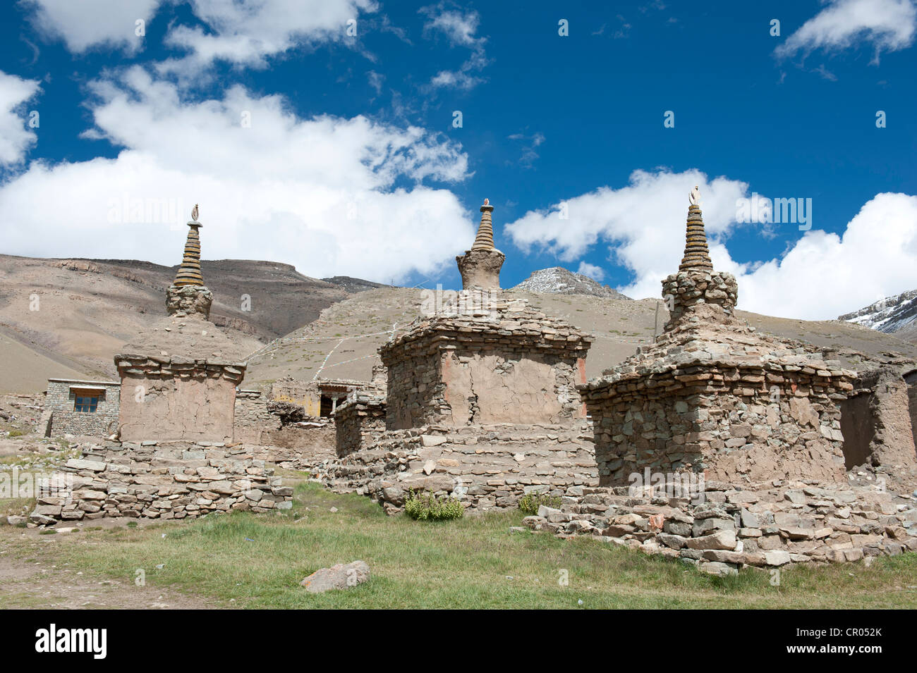Tibetan Buddhism, Gyangdrak Gompa monastery, three ancient stupas ...