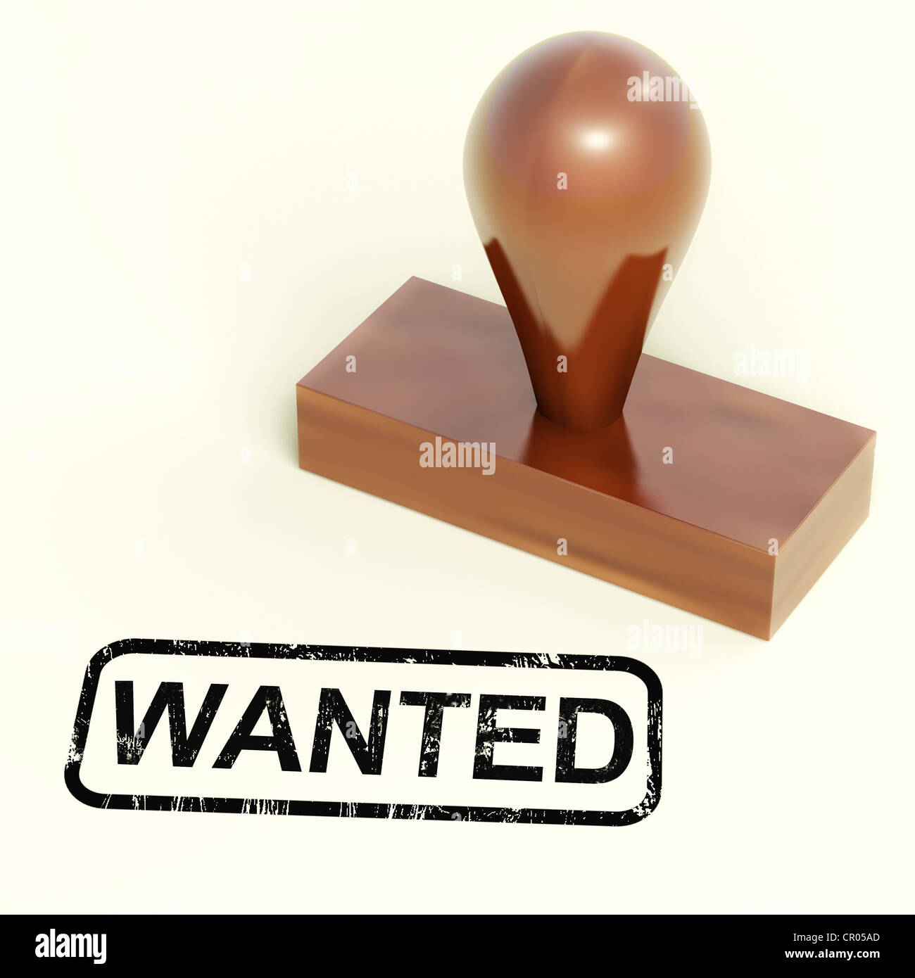 Wanted Rubber Stamp Showing Needed Required Or Seeking Stock Photo - Alamy