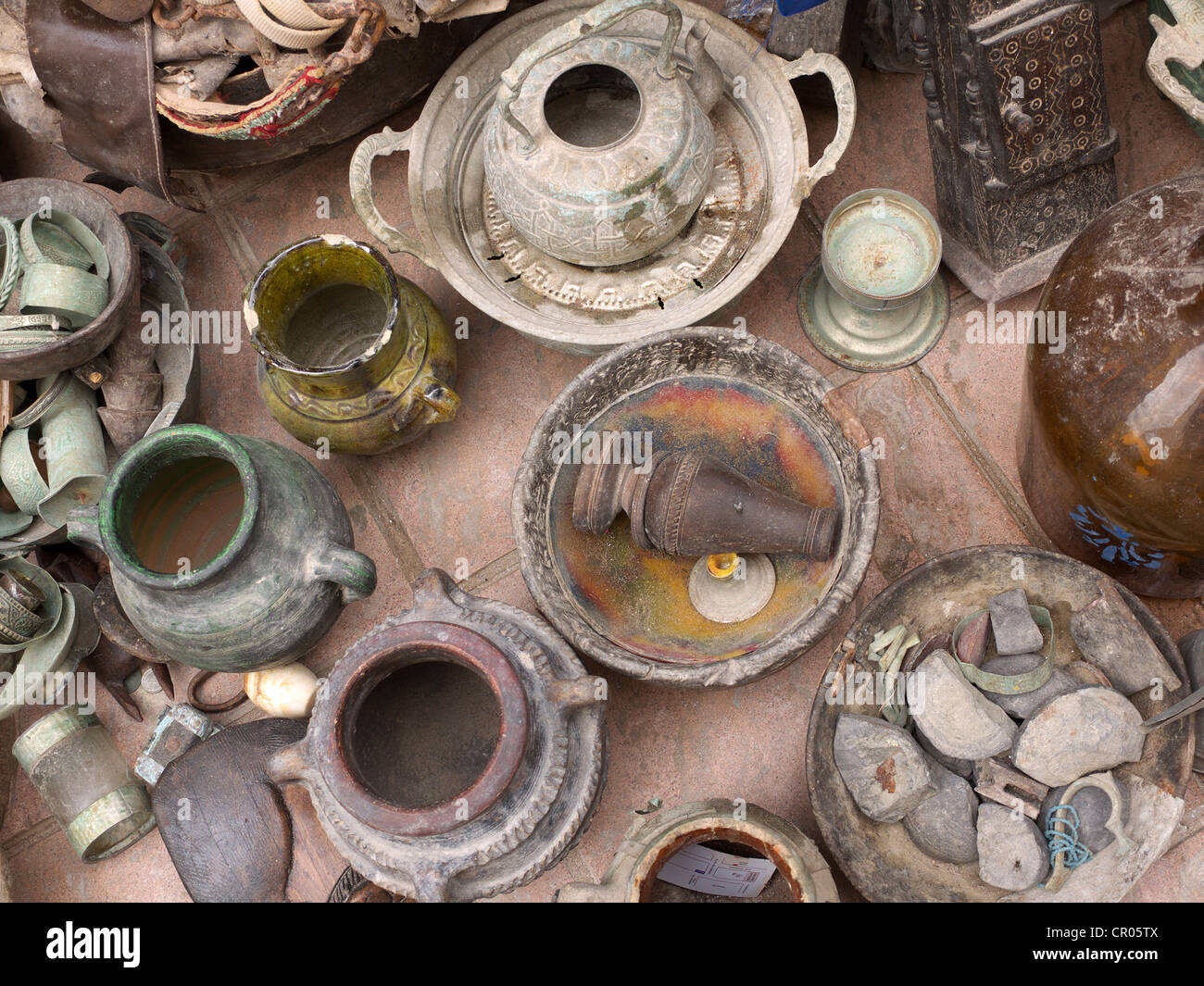 Moroccan antiques in the souks of Essaouira, Morocco, North Africa ...